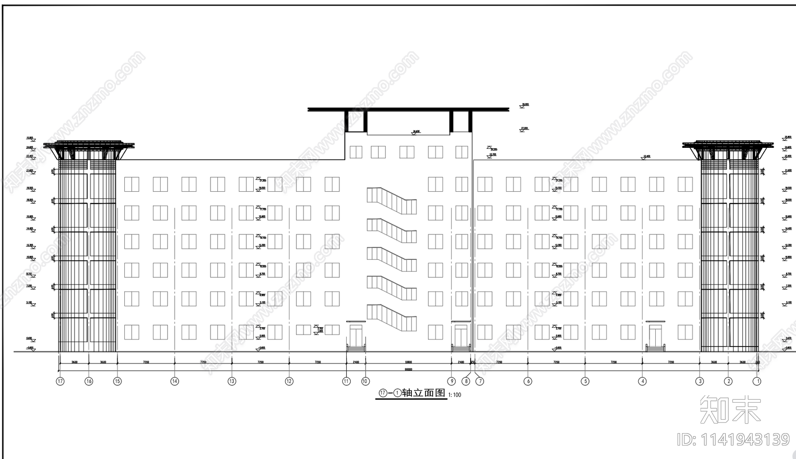 综合办公楼建筑施工图下载【ID:1141943139】_知末案例馆
