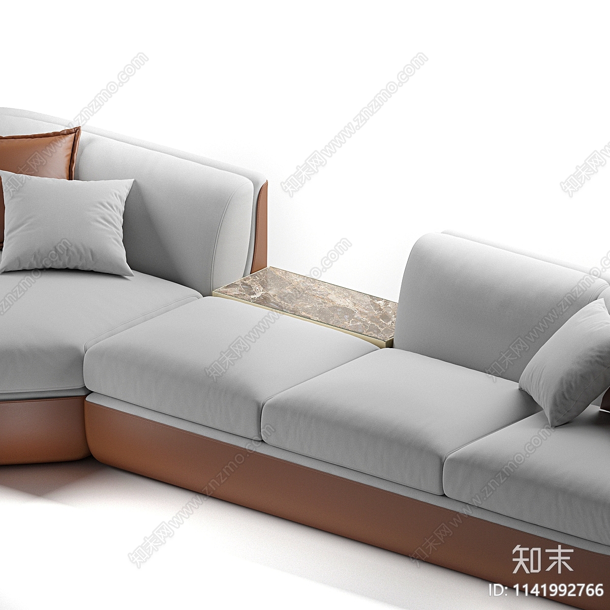 Longhi现代轻奢转角多人沙发3d模型下载【id1141992766】知末3d模型网
