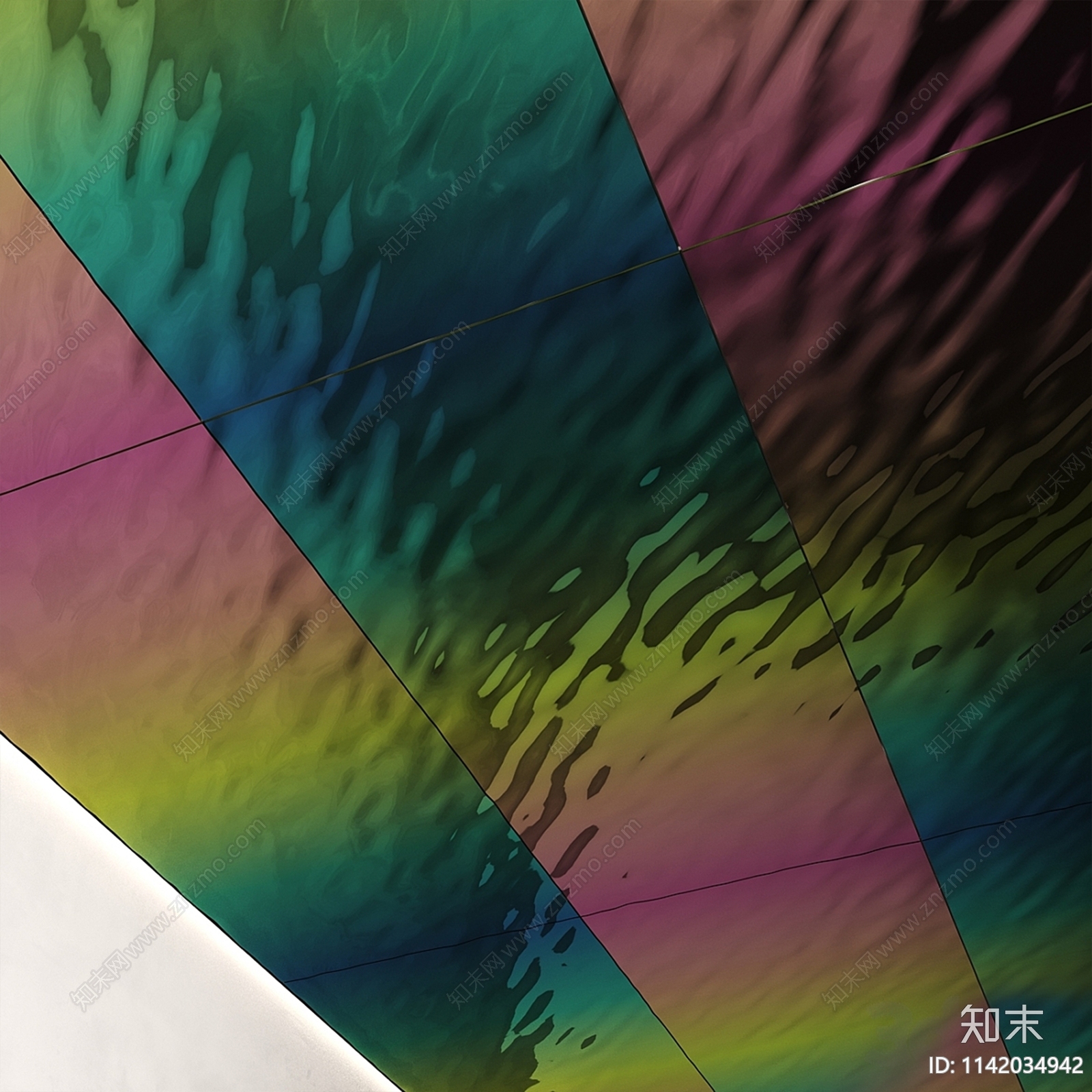 现代水波纹吊顶3d模型下载【id1142034942】知末3d模型网