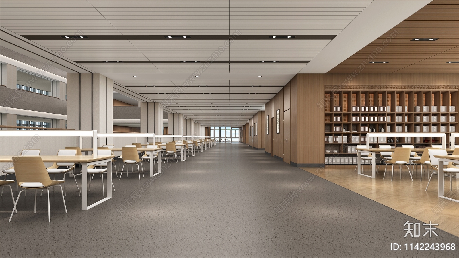 现代学校阅览区3d模型下载【id1142243968】知末3d模型网