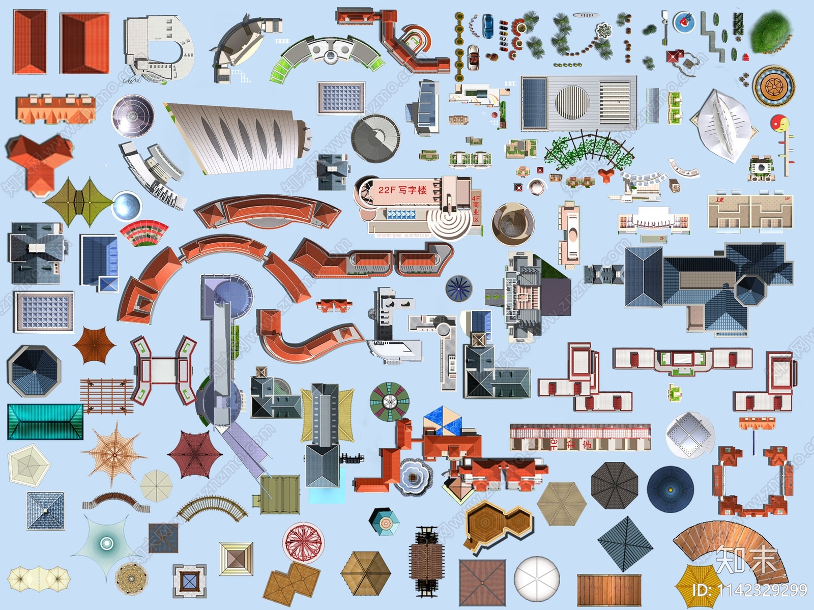 psd免抠建筑屋顶平面贴图下载【ID:1142329299】_【知末网贴图库】