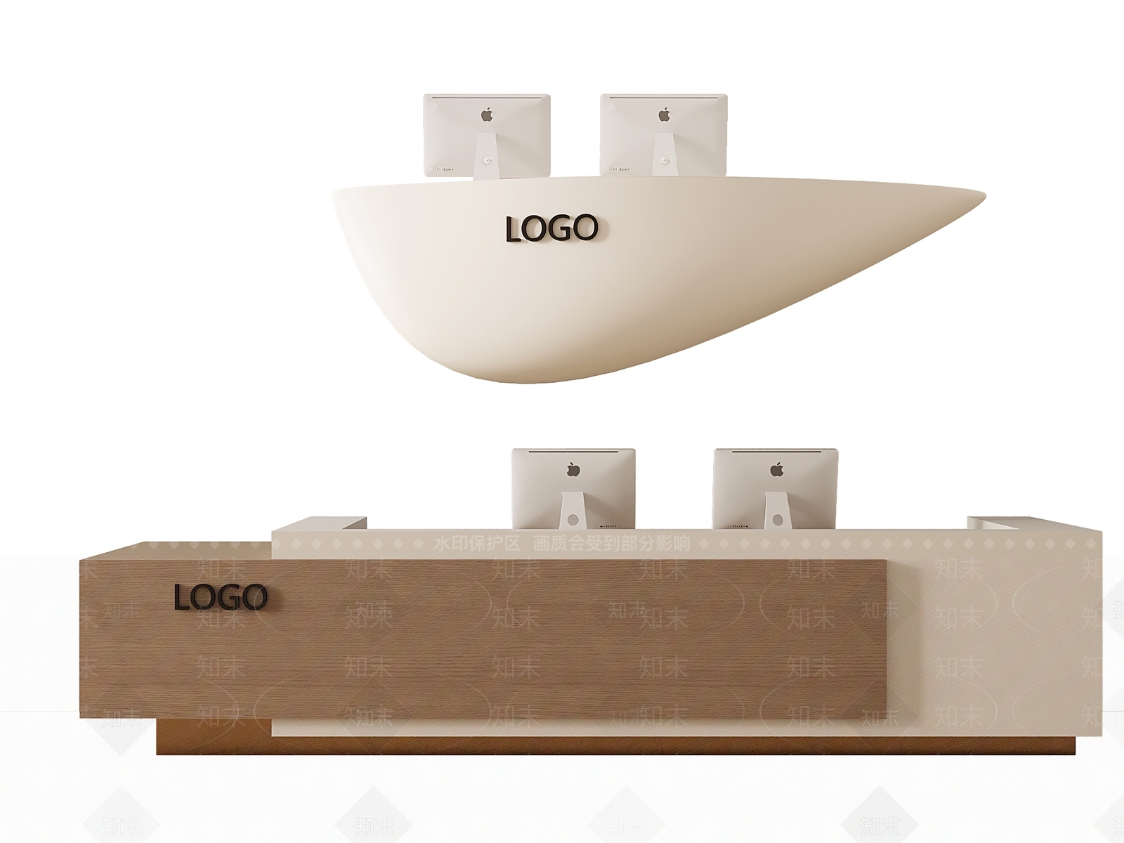 现代接待台SU模型下载【ID:1142374186】_知末su模型网