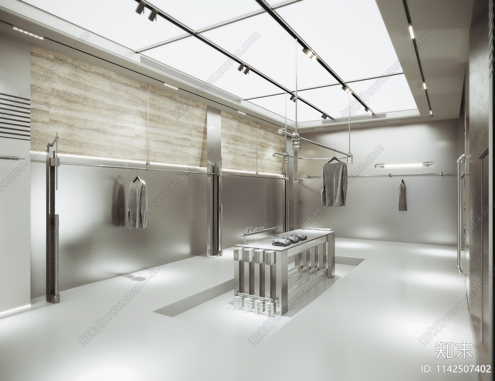 现代潮牌服装店3d模型下载【id1142507402】知末3d模型网