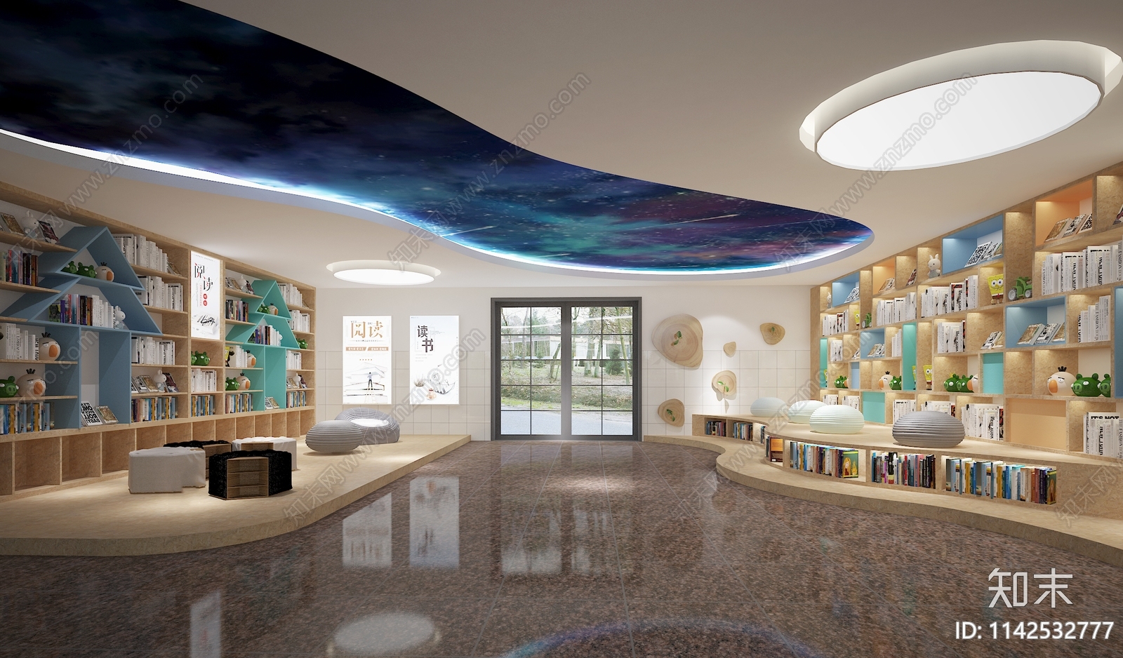 学校大厅图书一角3d模型下载【id1142532777】知末3d模型网