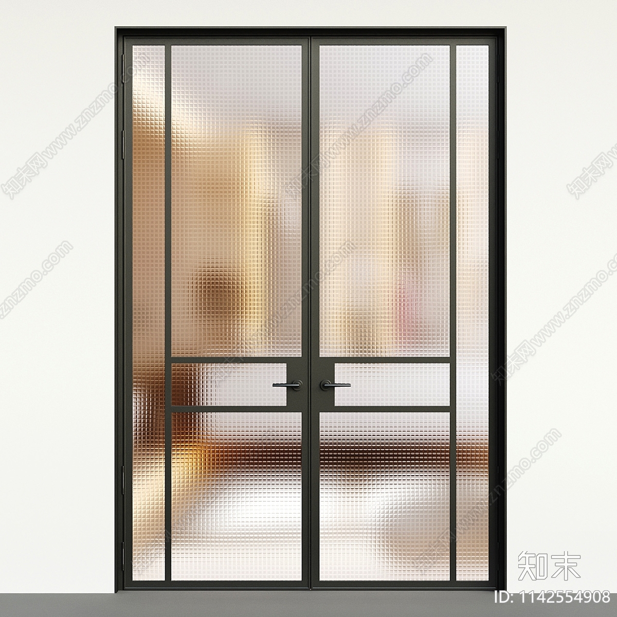 现代玻璃双开门3d模型下载【id1142554908】知末3d模型网