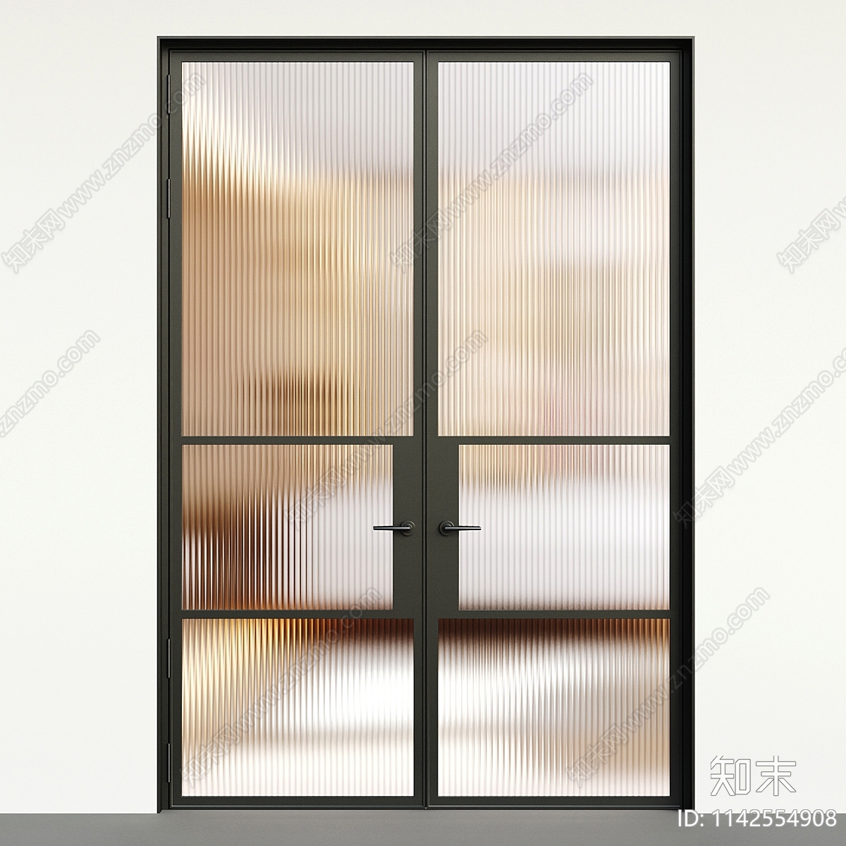 现代玻璃双开门3d模型下载【id1142554908】知末3d模型网