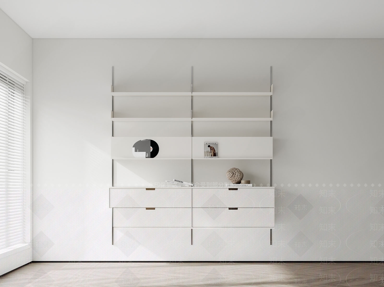 现代简约书架SU模型下载【ID:1142621639】_知末su模型网