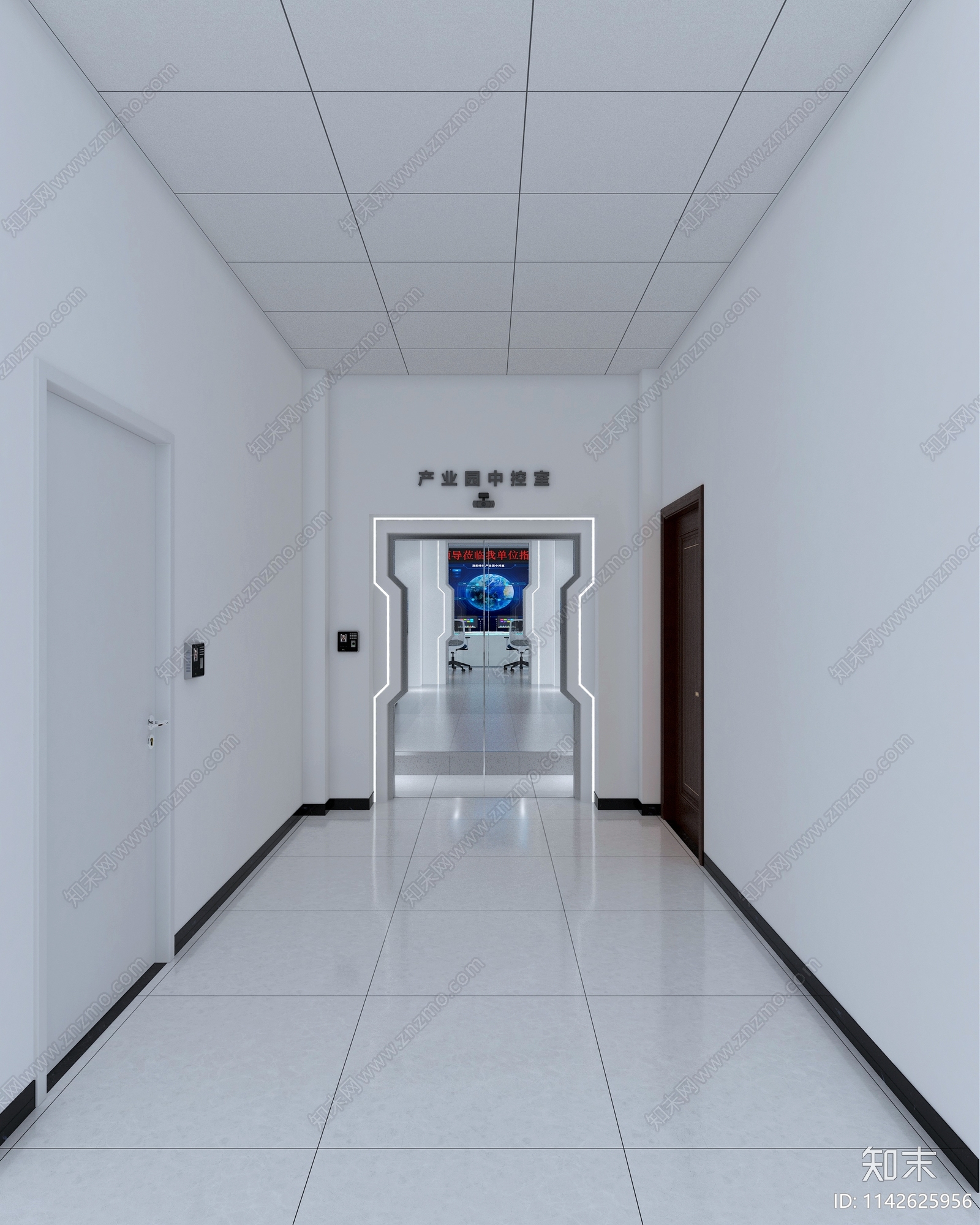 企业中控室办公区3d模型下载【id1142625956】知末3d模型网