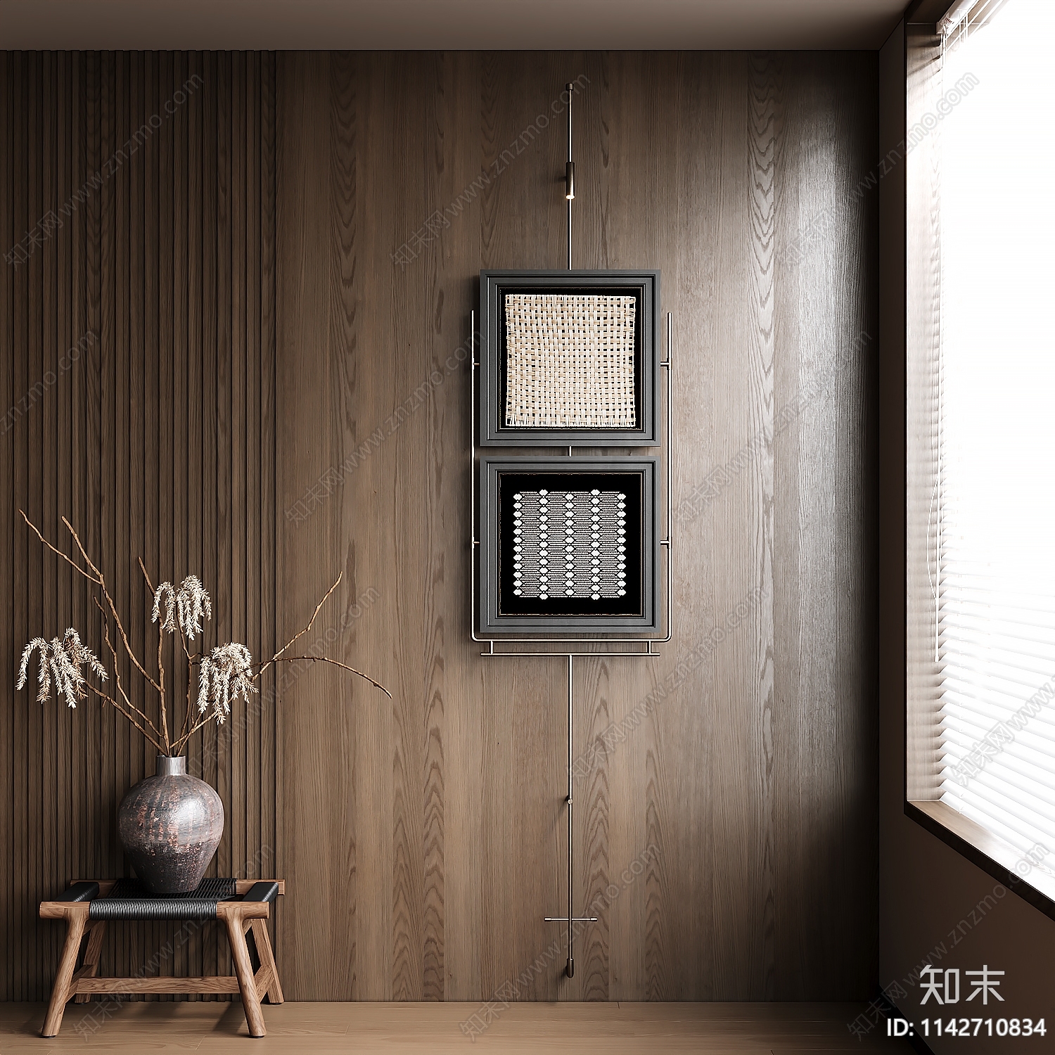 侘寂风中古装饰画3d模型下载【id1142710834】知末3d模型网