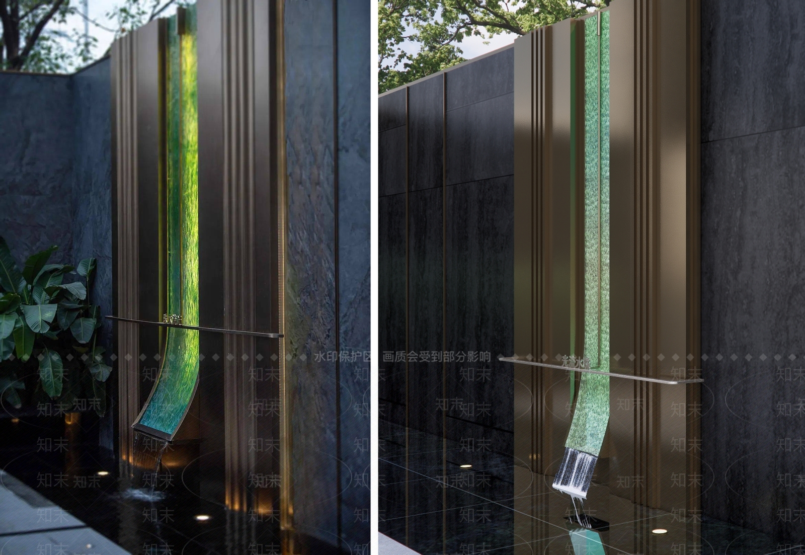 现代水景景墙组合SU模型下载【ID:1142753407】_知末su模型网