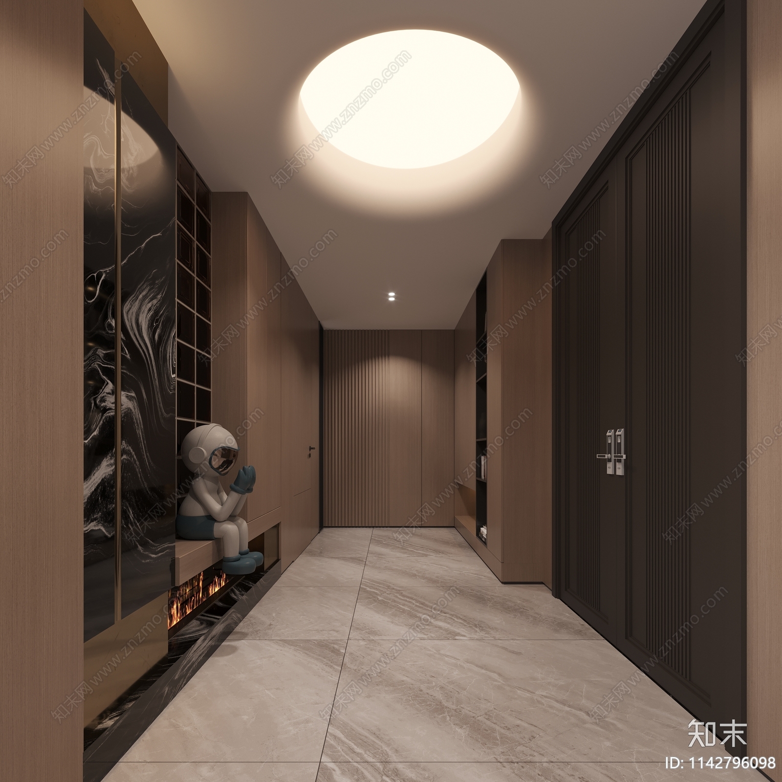 现代入户玄关3d模型下载【id1142796098】知末3d模型网