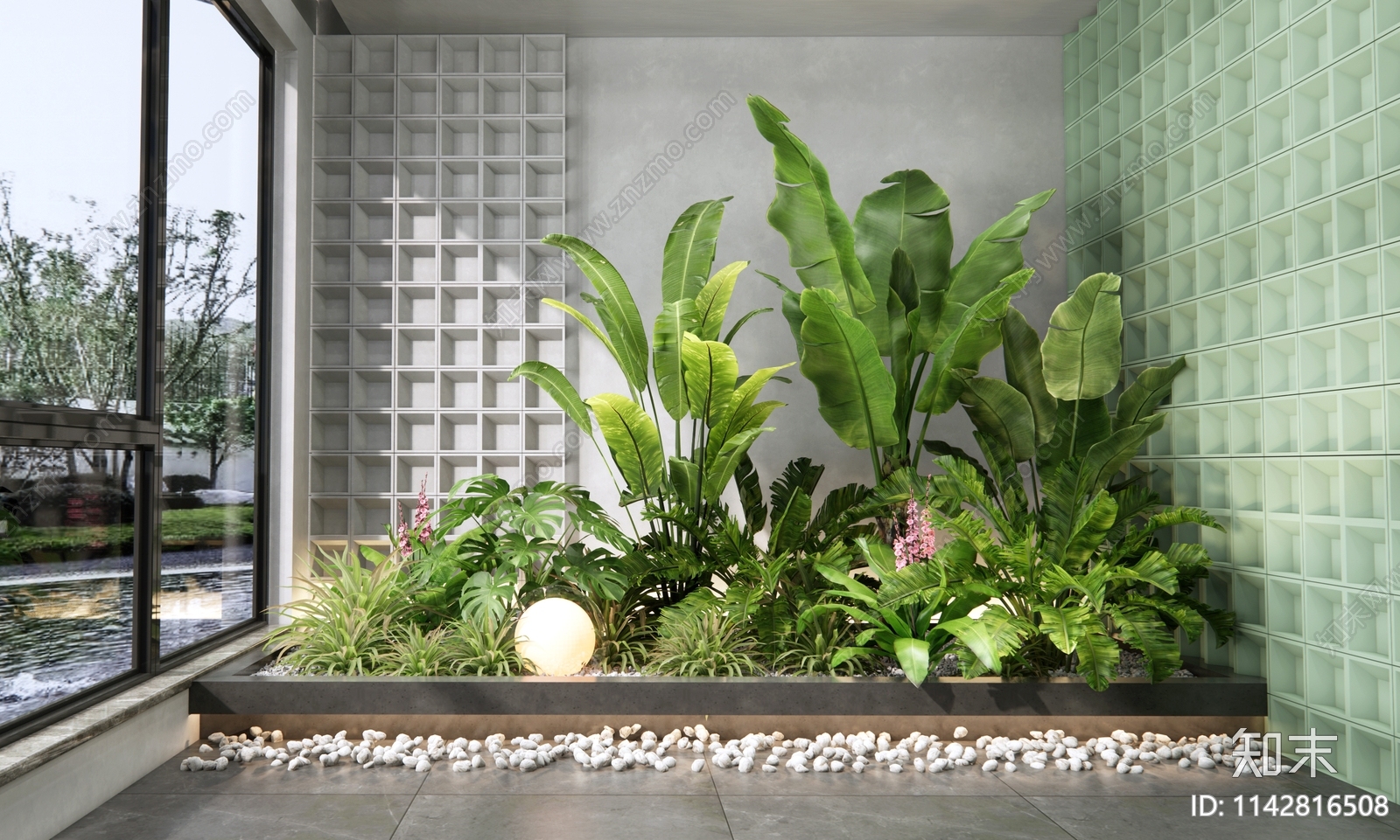 现代室内植物景观3d模型下载【id1142816508】知末3d模型网