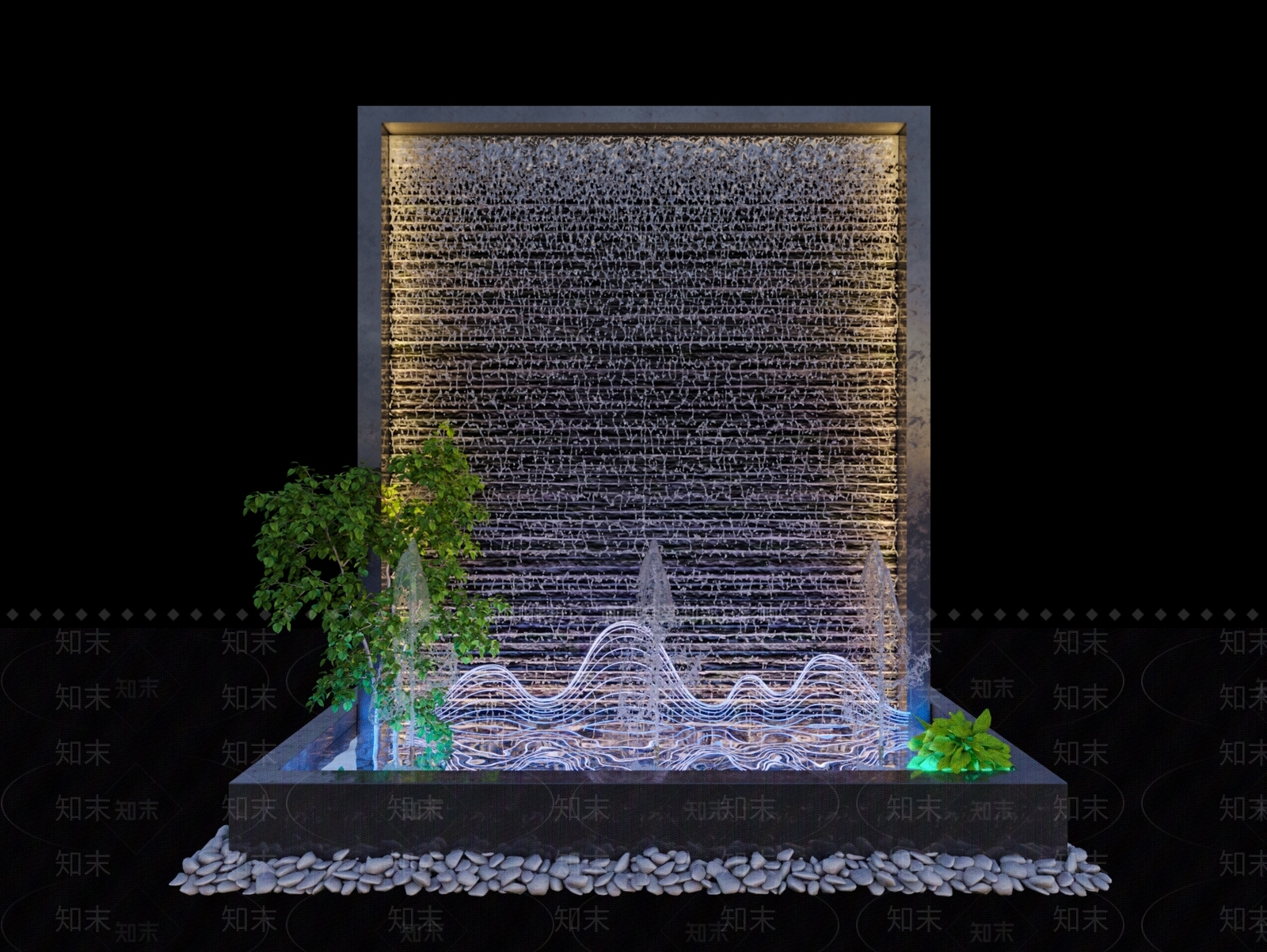 水景墙3D模型下载【ID:1144588315】_知末3d模型网