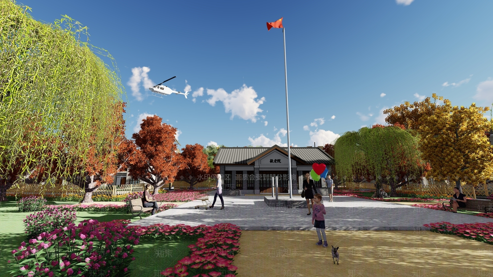 新中式村庄安置区SU模型下载【ID:1142995671】_知末su模型网