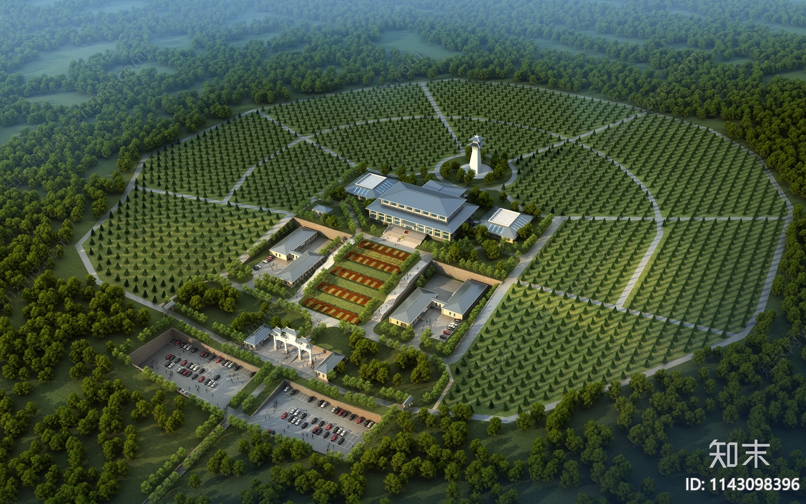 中式古建3d模型下载【id1143098396】知末3d模型网
