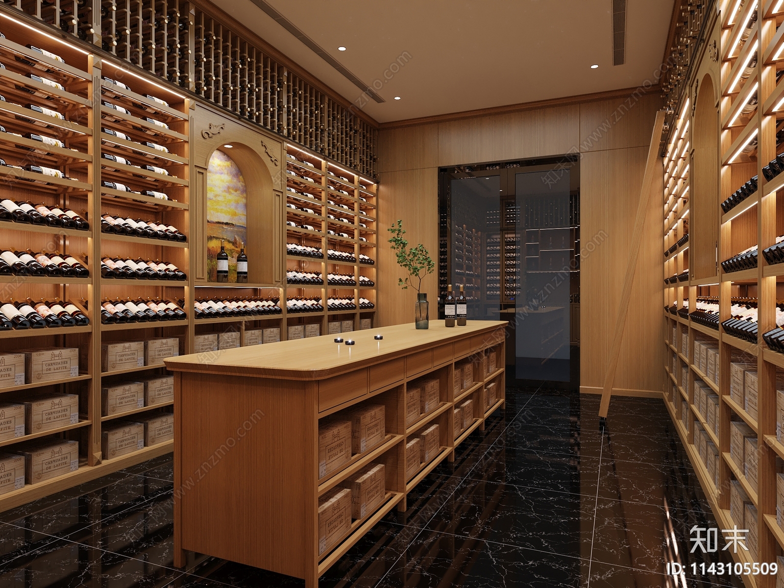 烟酒店实木红酒窖冷藏室恒温室恒温柜展示柜冷藏柜红酒酒窖3d模型下载【id1143105509】知末3d模型网