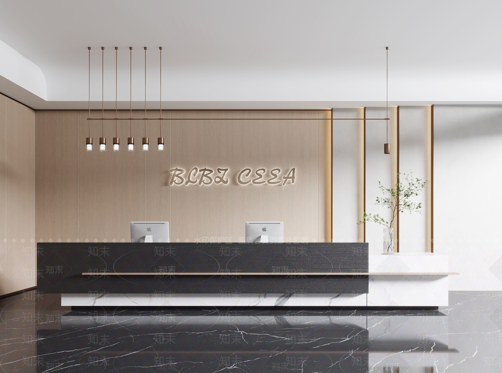现代接待前台3D模型下载【ID:1143109283】_知末3d模型网