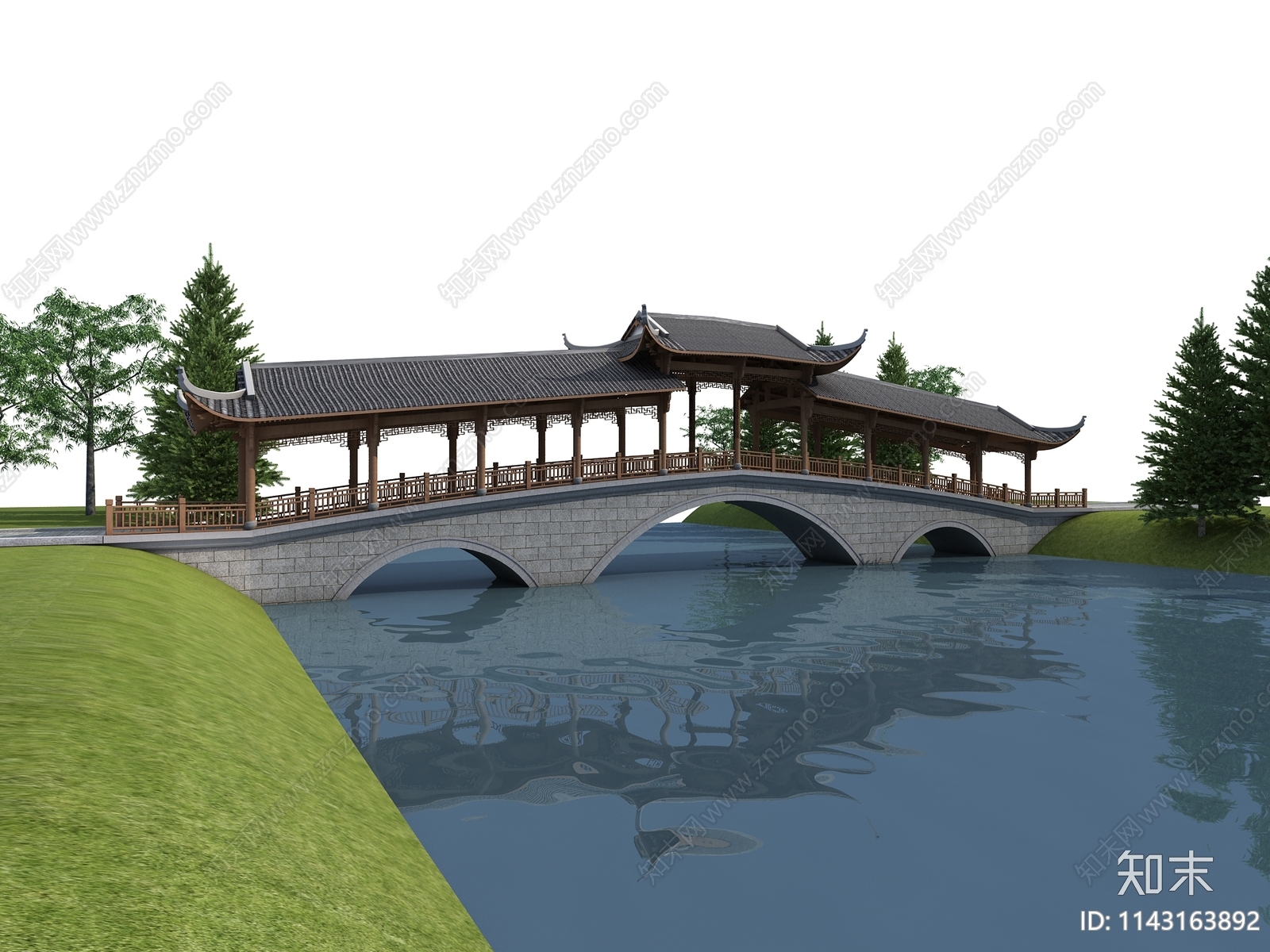 古建拱桥3d模型下载【id1143163892】知末3d模型网