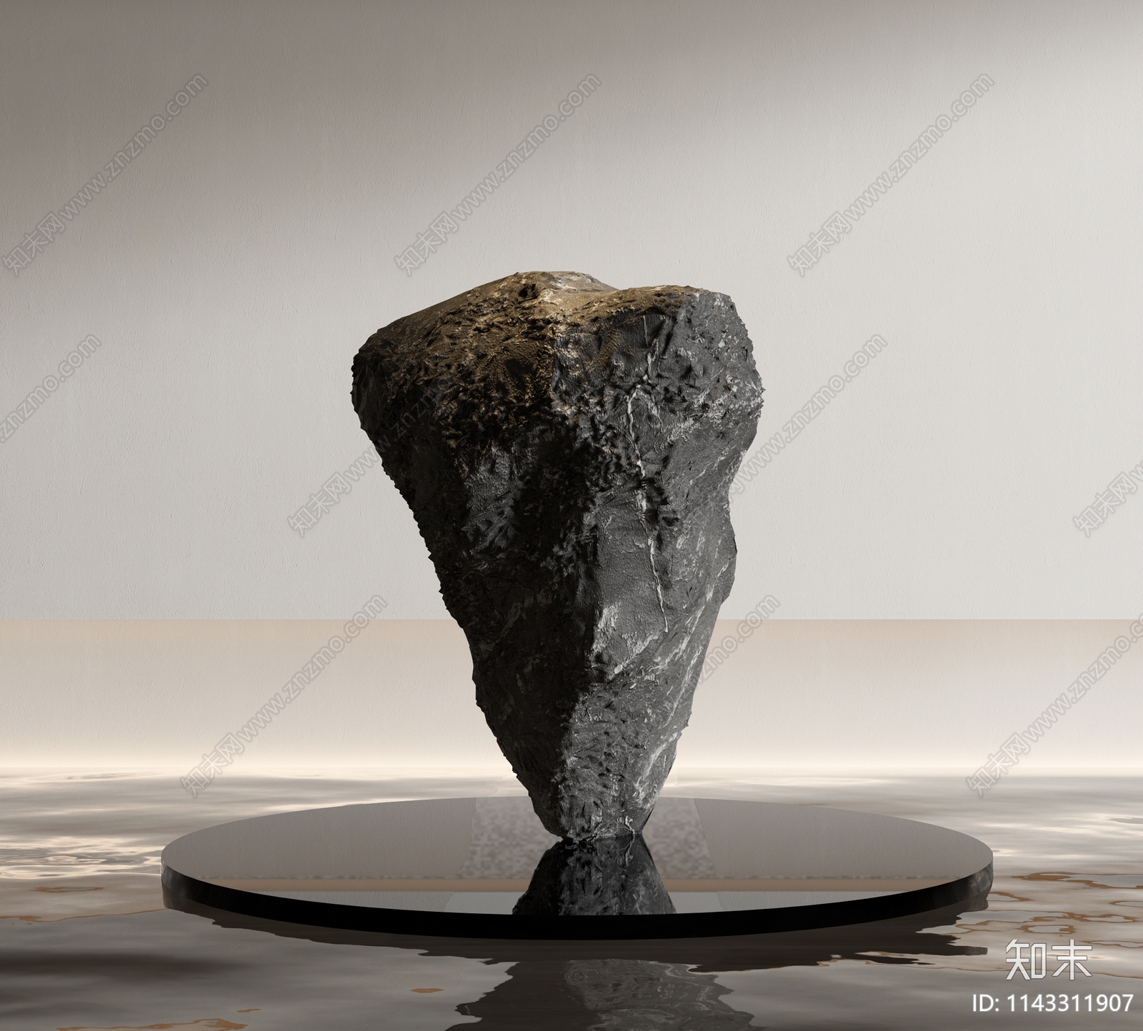 现代石头雕塑摆件3d模型下载【id1143311907】知末3d模型网