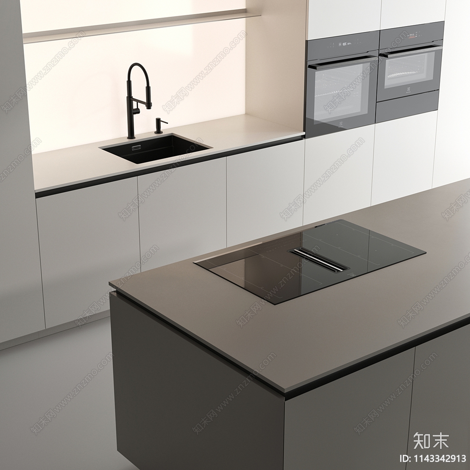 现代橱柜组合3d模型下载【id1143342913】知末3d模型网