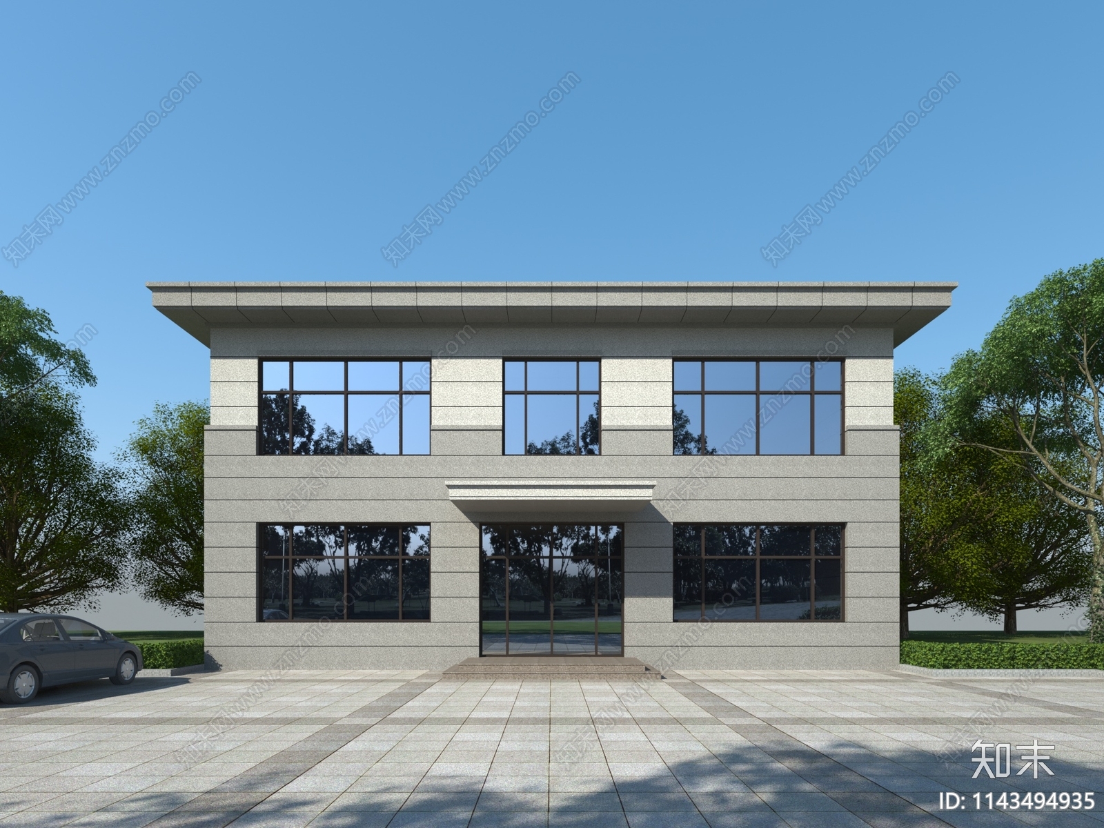 办公楼两层现代风格3d模型下载【id1143494935】知末3d模型网