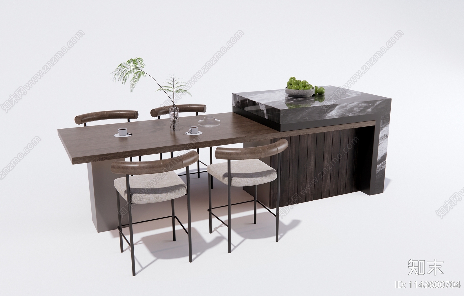 现代餐桌椅组合3d模型下载【id1143600704】知末3d模型网