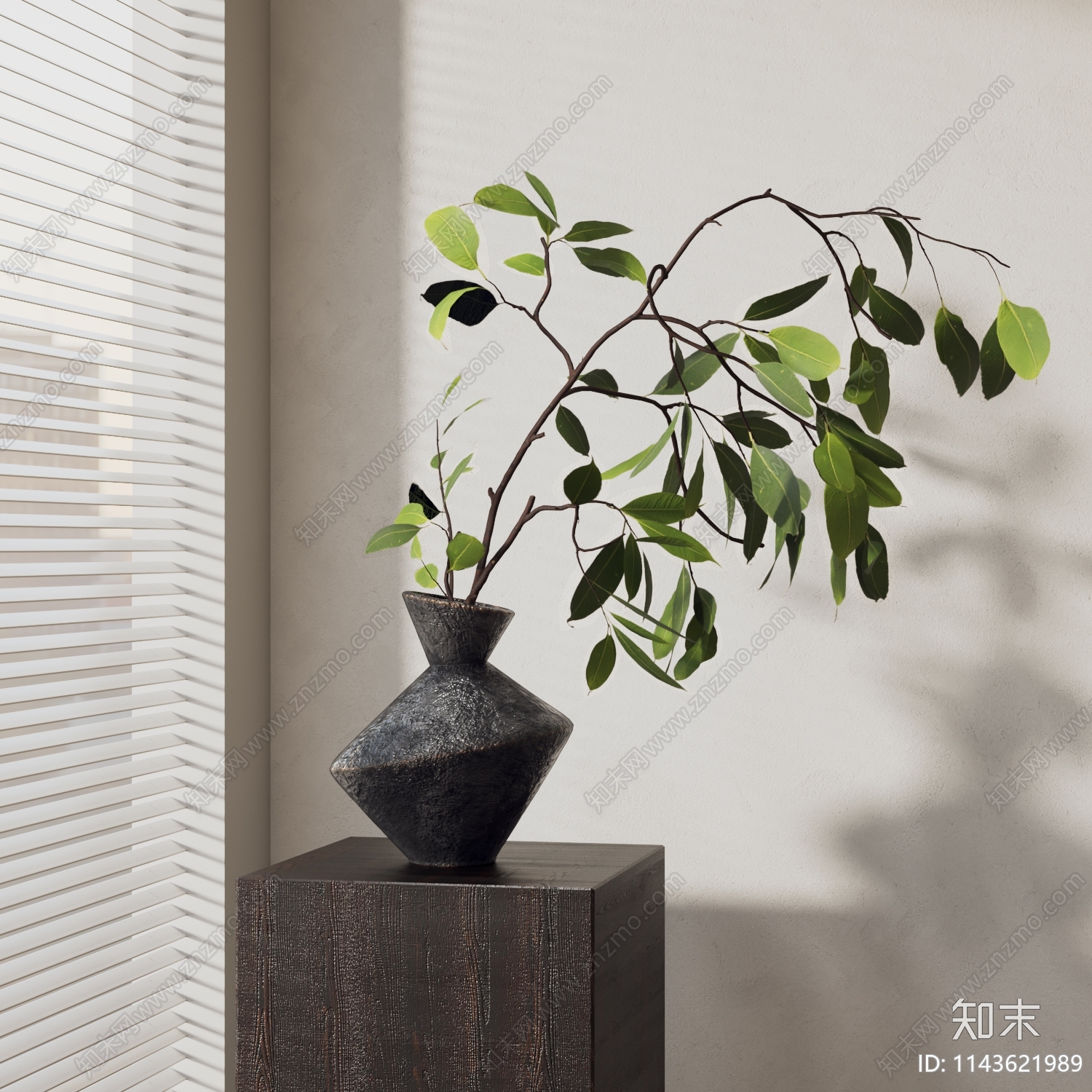 现代绿植摆件3d模型下载【id1143621989】知末3d模型网