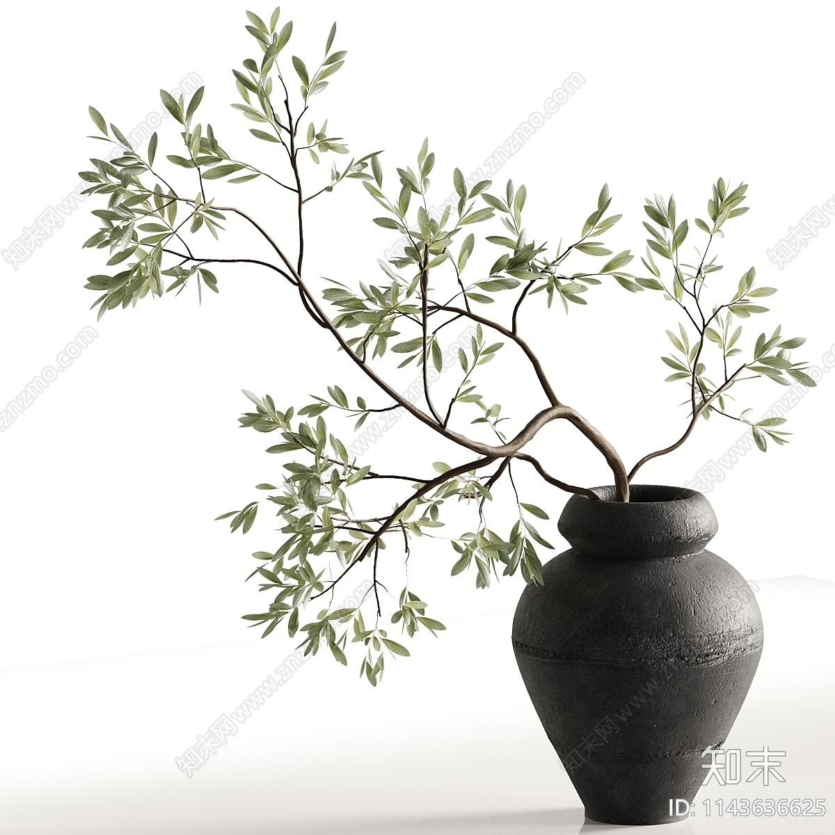 现代绿植摆件3d模型下载【id1143636625】知末3d模型网