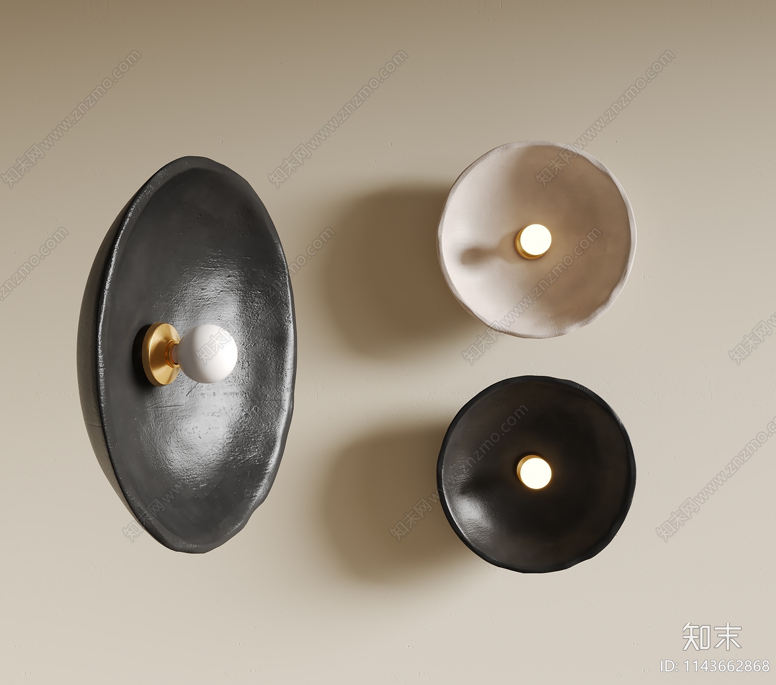 侘寂风壁灯3d模型下载【id1143662868】知末3d模型网