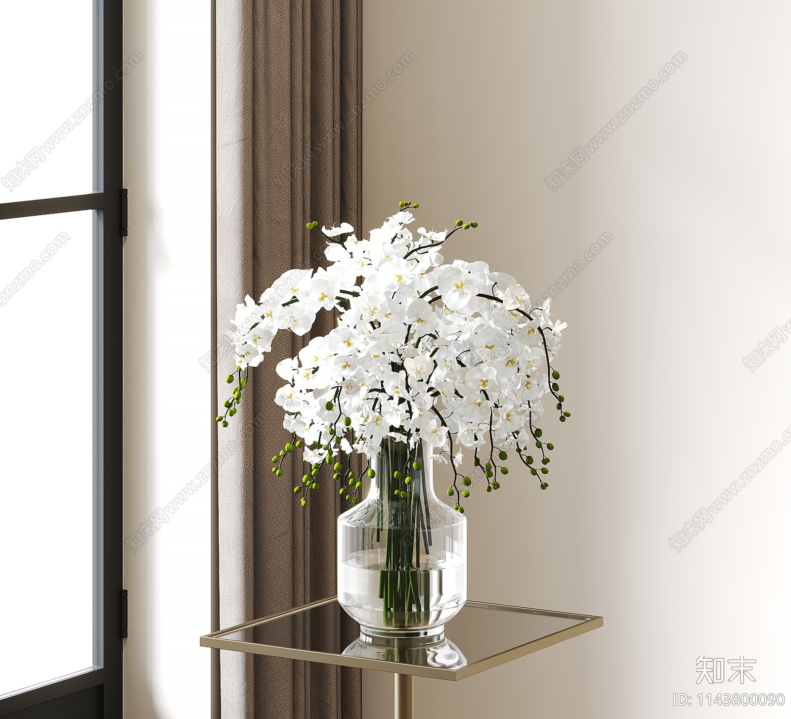 现代兰花花瓶3d模型下载【id1143800090】知末3d模型网