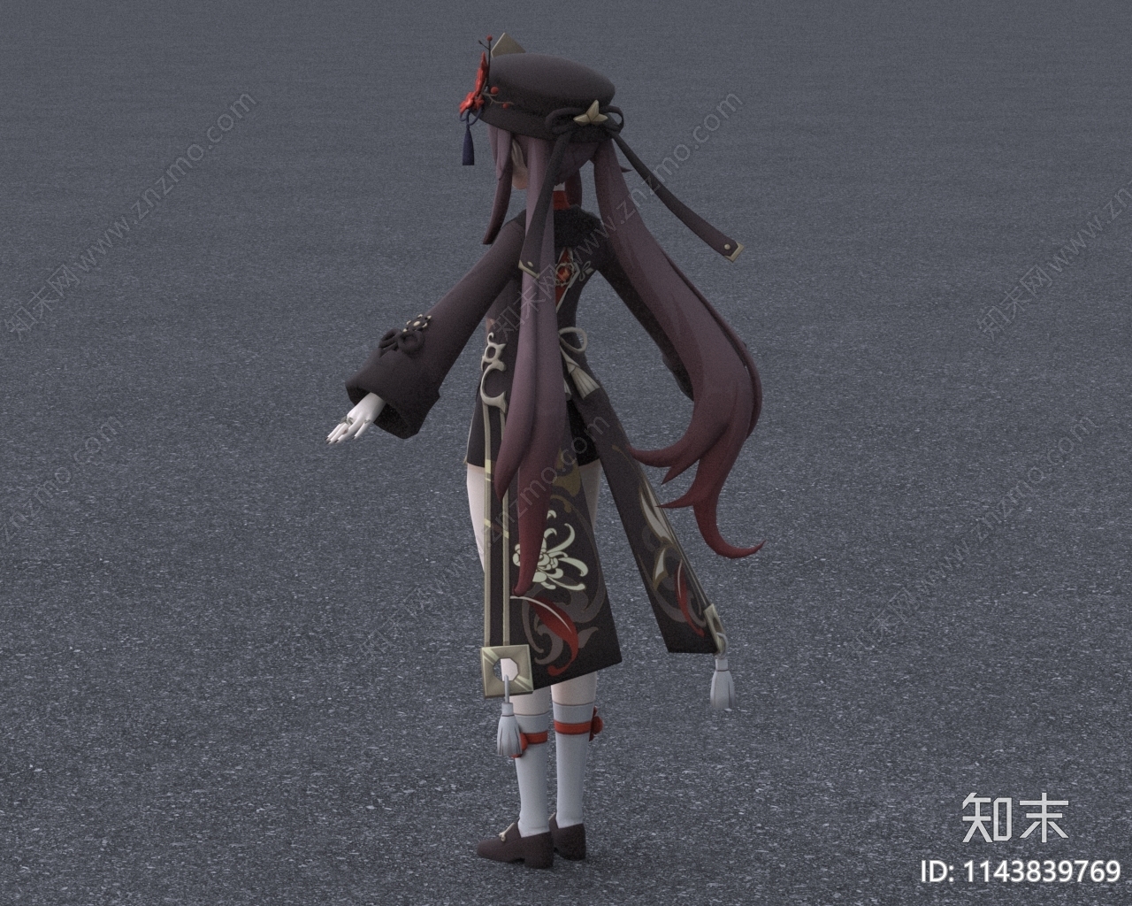 原神二次元少女胡桃3d模型下载【id1143839769】知末3d模型网