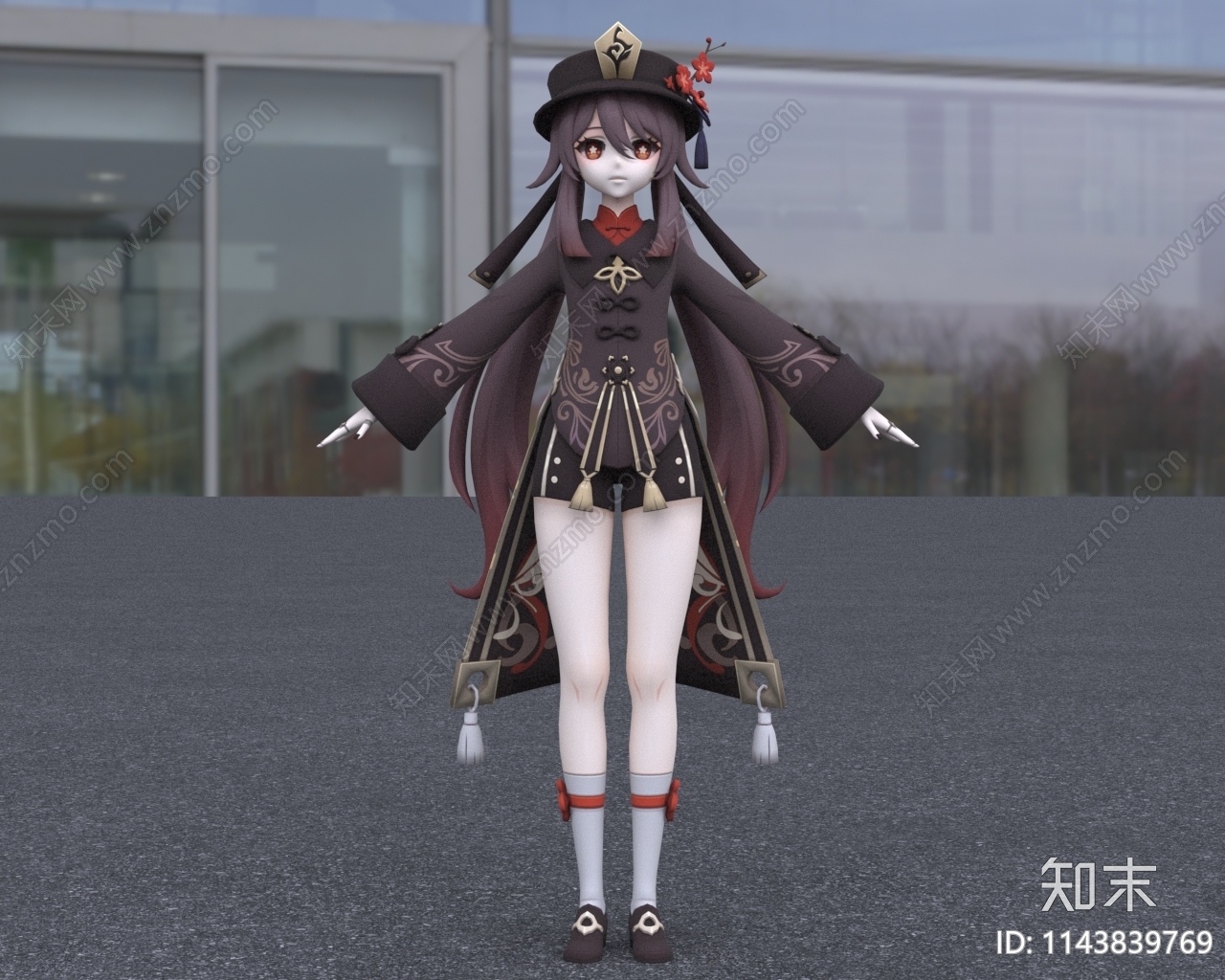 原神二次元少女胡桃3d模型下载【id1143839769】知末3d模型网