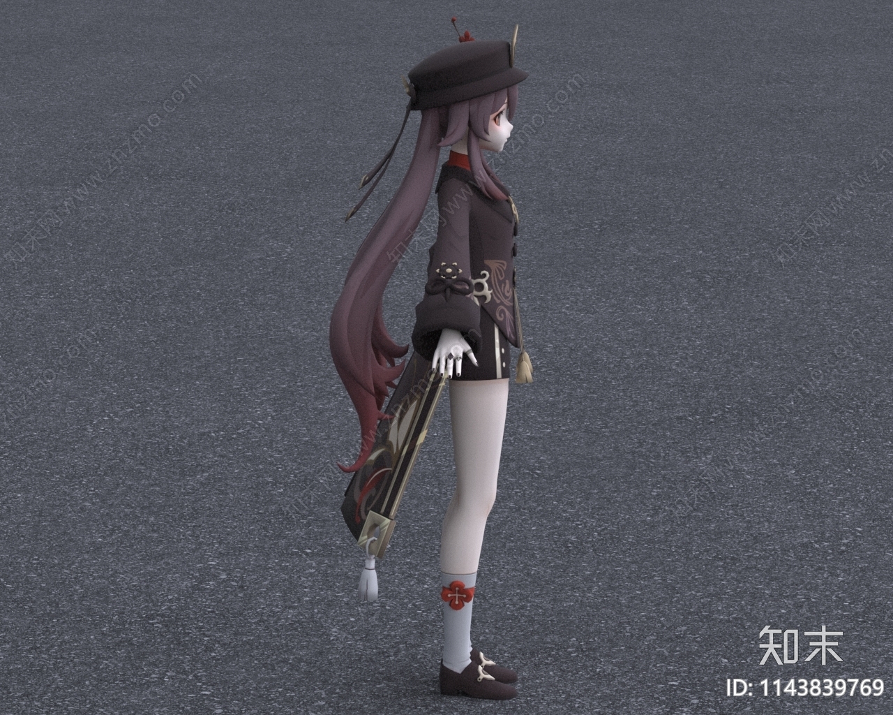 原神二次元少女胡桃3d模型下载【id1143839769】知末3d模型网