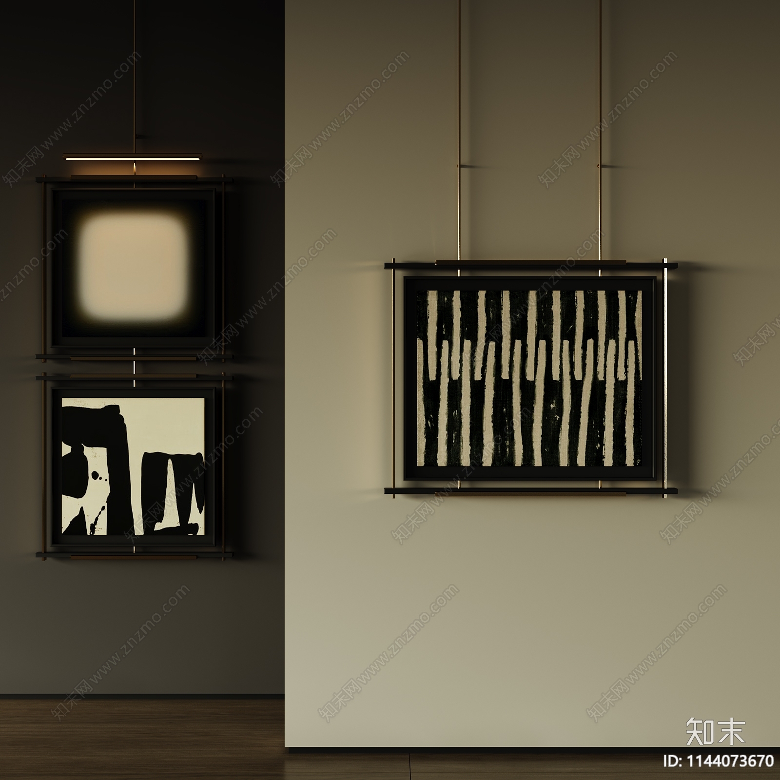 现代中古风装饰画3d模型下载【id1144073670】知末3d模型网