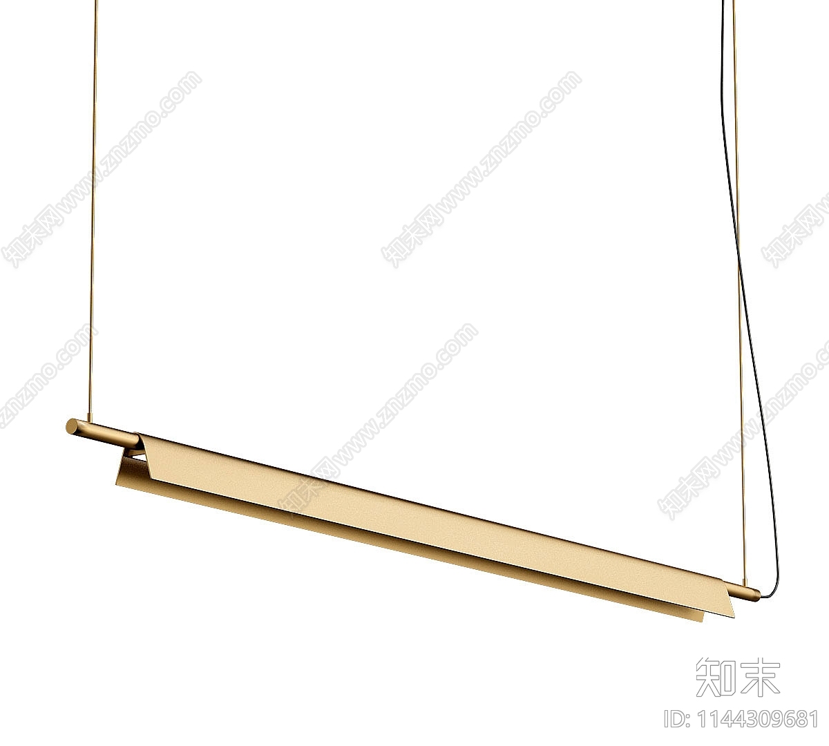 现代条形金属吊灯3d模型下载【id1144309681】知末3d模型网
