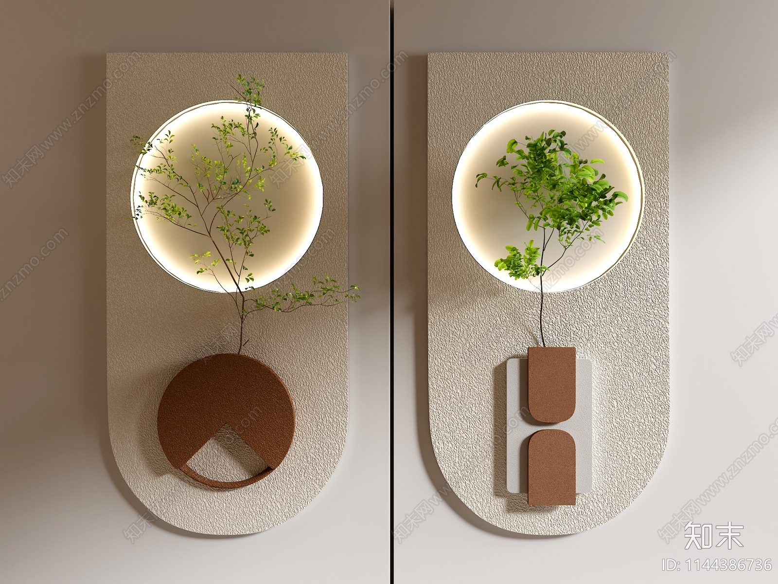 侘寂风墙饰挂件3d模型下载【id1144386736】知末3d模型网