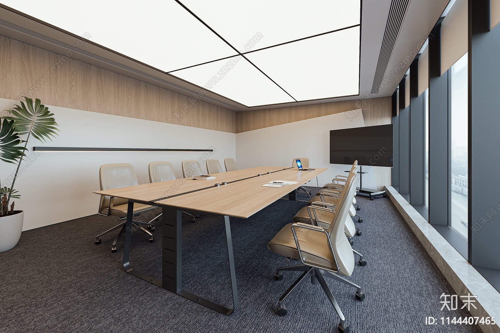 现代会议室3d模型下载【id1144407465】知末3d模型网