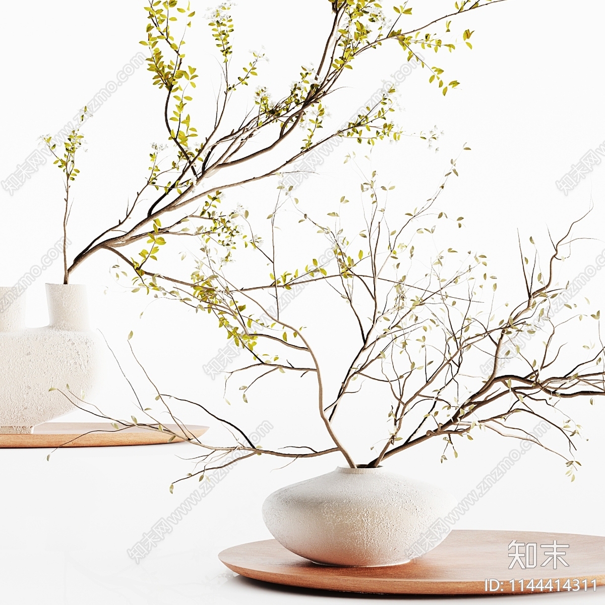 现代绿植花瓶摆件3d模型下载【id1144414311】知末3d模型网