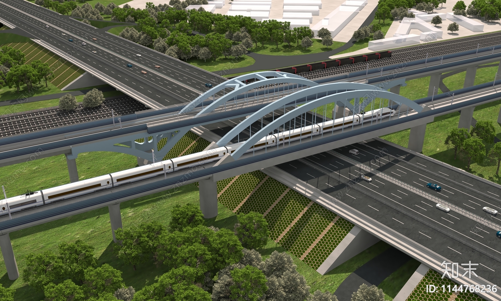 公路铁路桥梁拱桥3d模型下载【id1144768236】知末3d模型网