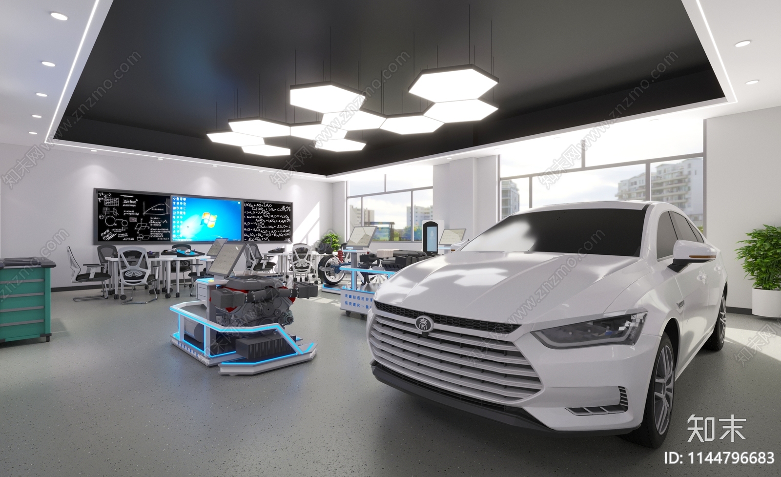 现代风格汽车实训室3d模型下载【id1144796683】知末3d模型网