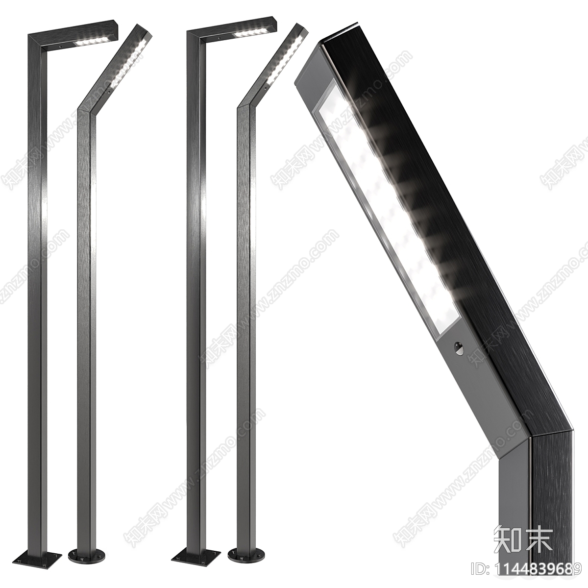 现代户外led路灯3d模型下载【id1144839689】知末3d模型网