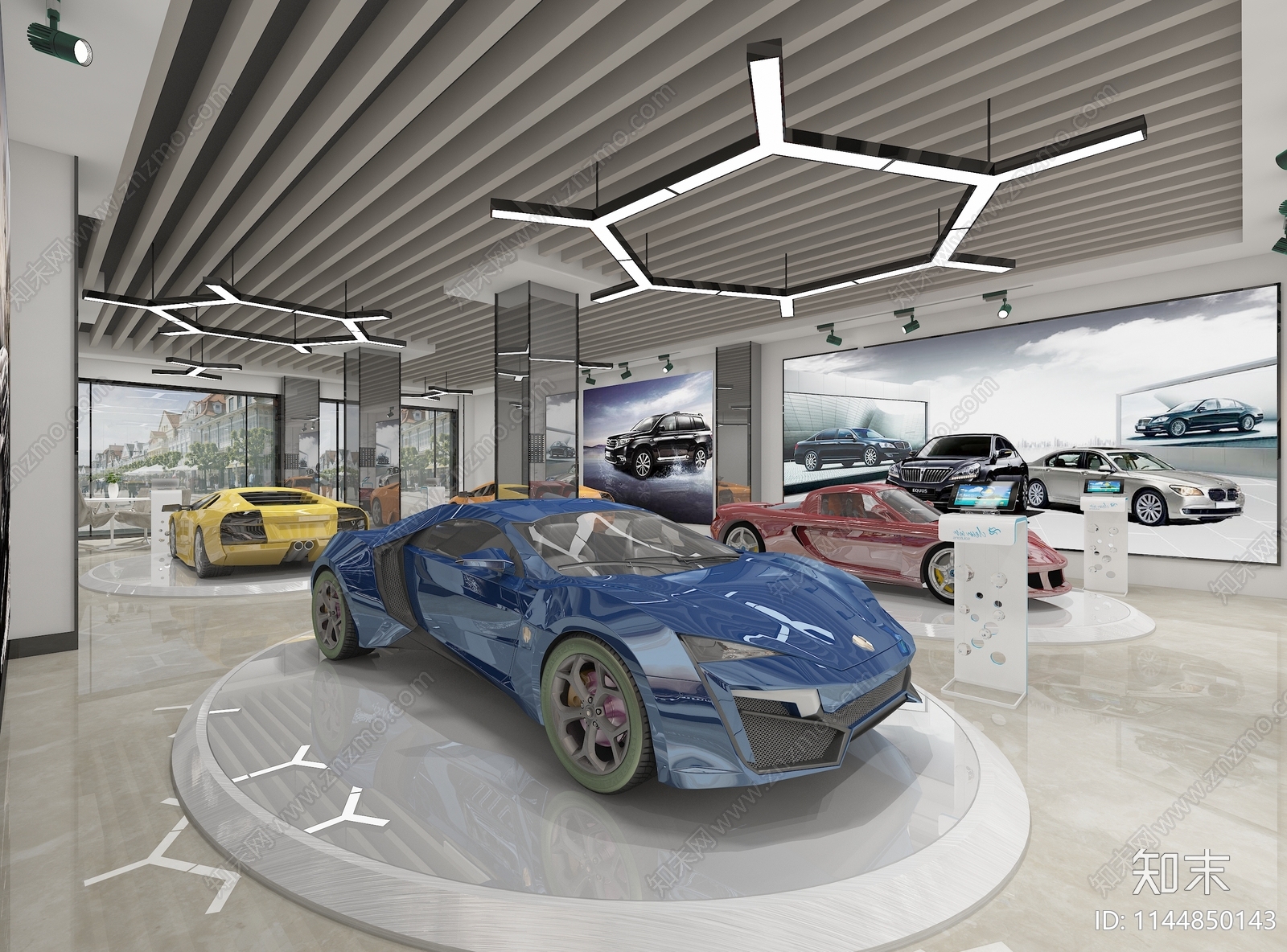 车类展厅3d模型下载【id1144850143】知末3d模型网