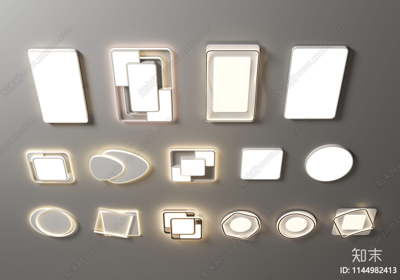 灯具组合全屋灯具组合3d模型下载【id1144982413】知末3d模型网
