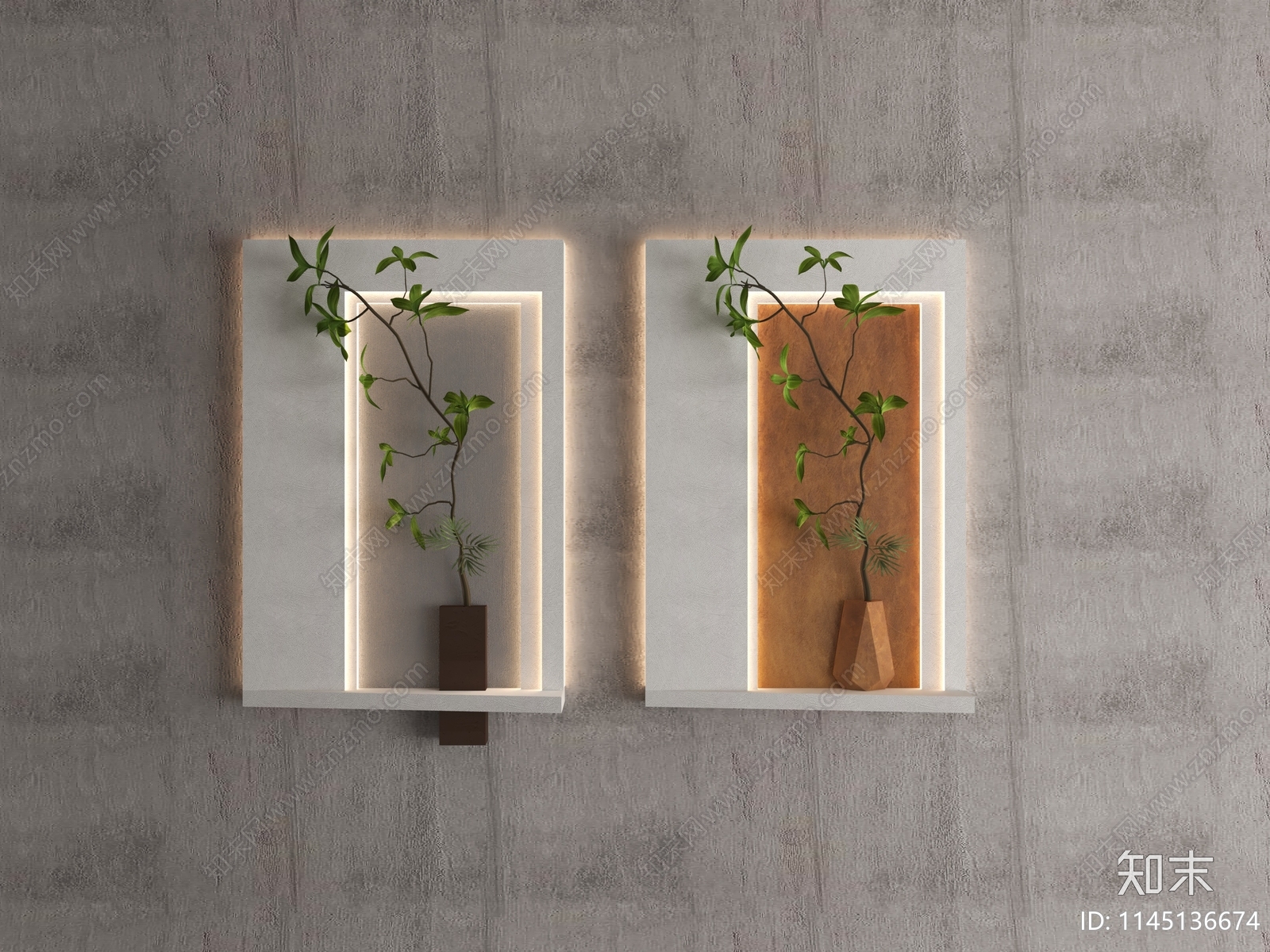 侘寂风立体墙饰挂件3d模型下载【id1145136674】知末3d模型网