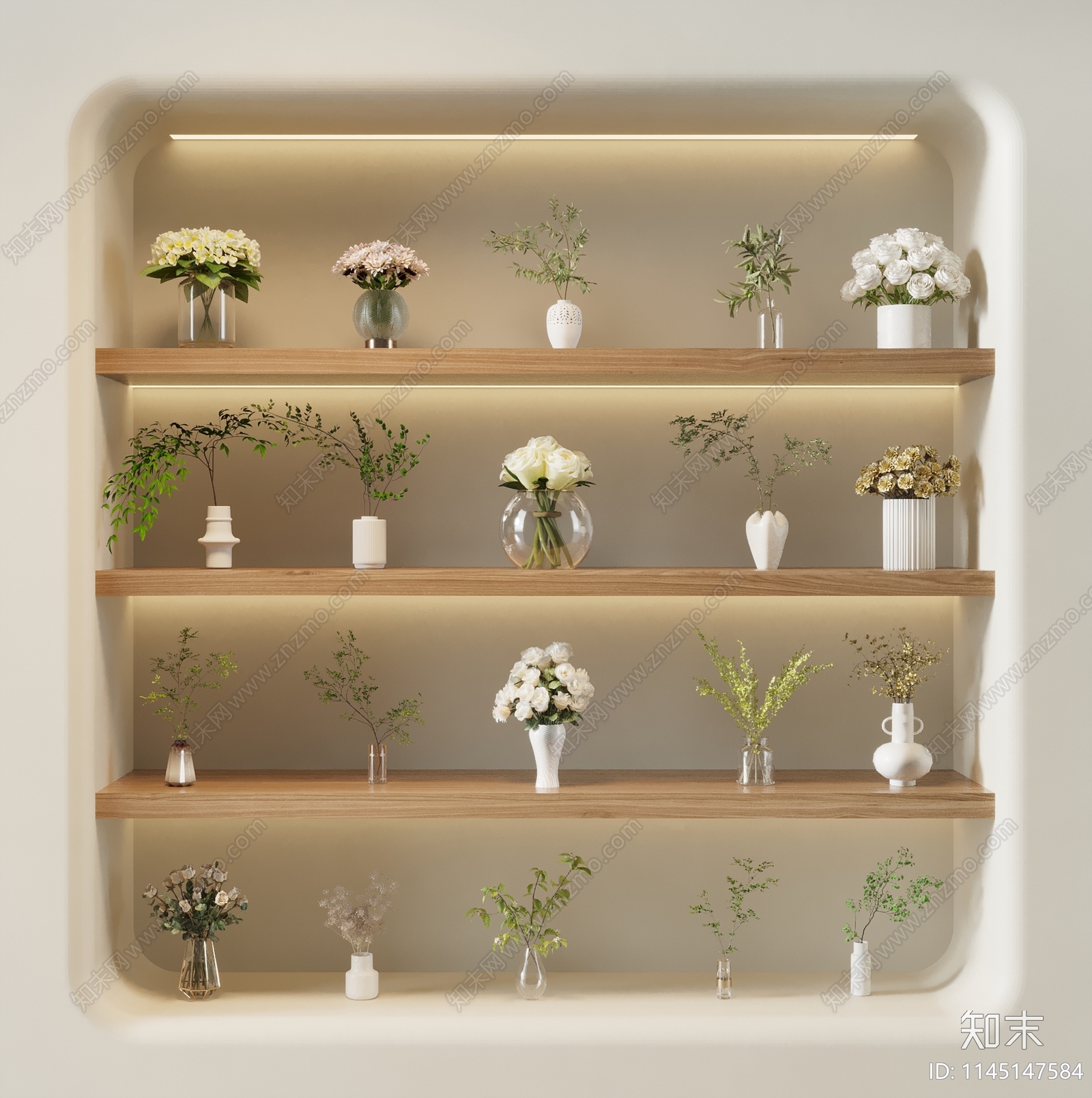 花瓶花艺3d模型下载【id1145147584】知末3d模型网