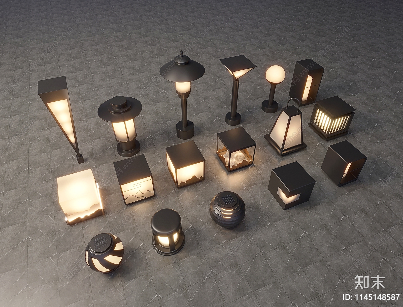 现代景观灯3d模型下载【id1145148587】知末3d模型网