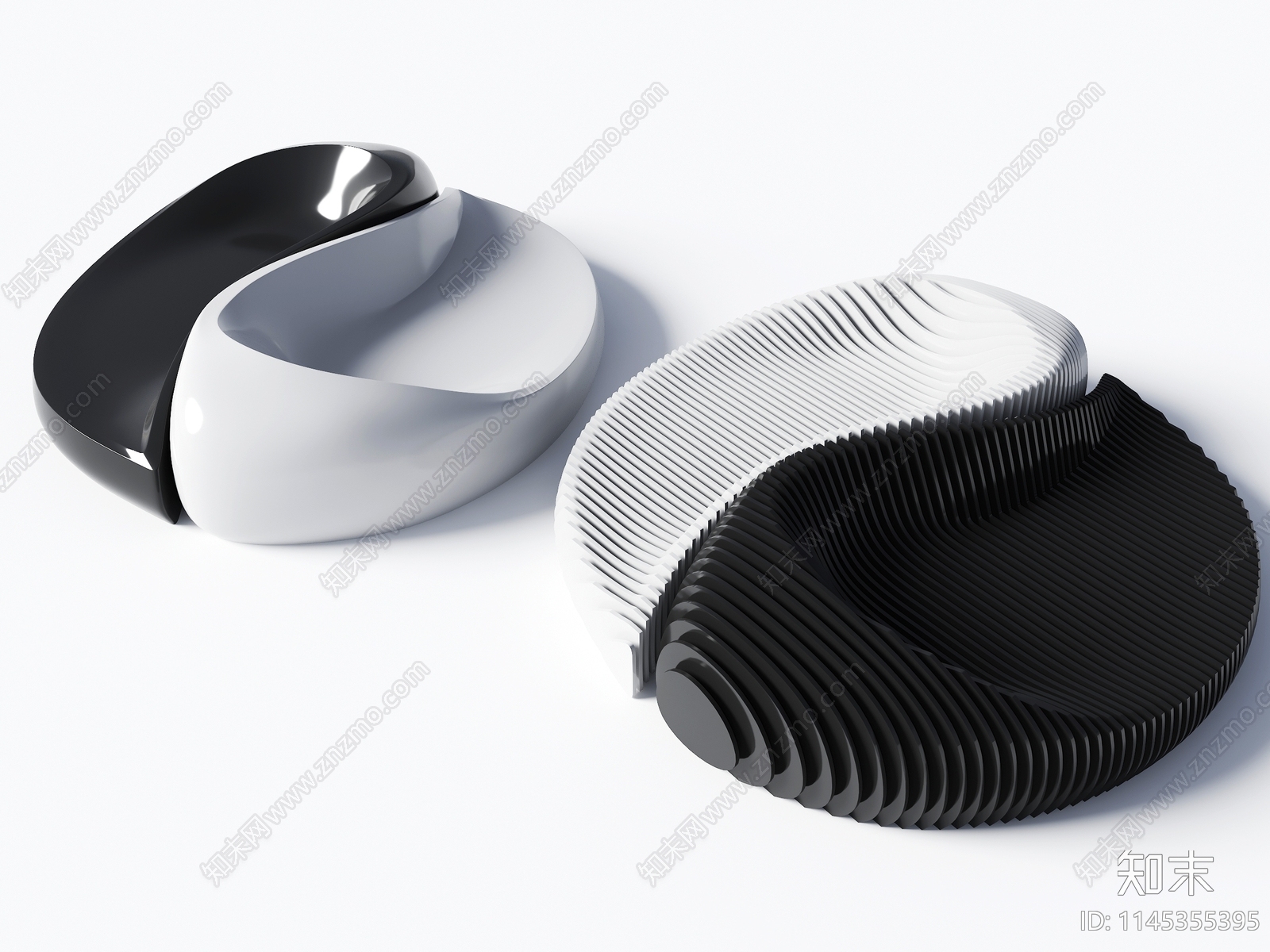 现代异形户外椅3d模型下载【id1145355395】知末3d模型网