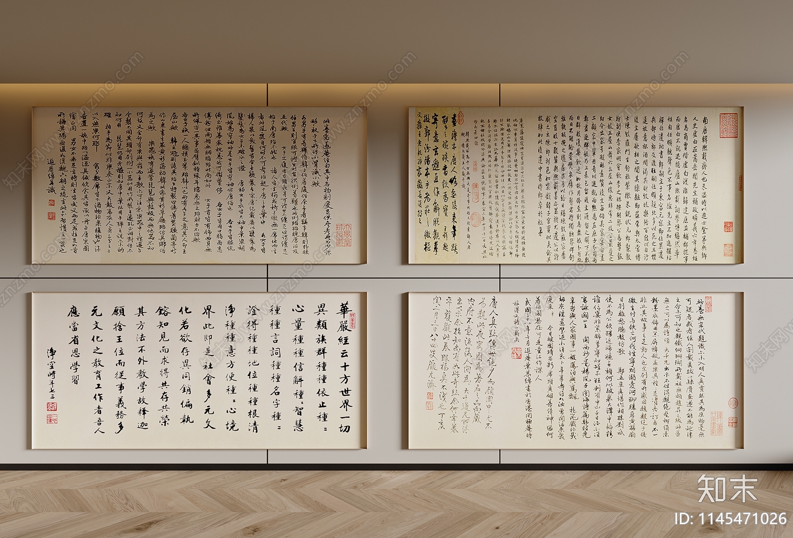 中式装饰画3d模型下载【id1145471026】知末3d模型网