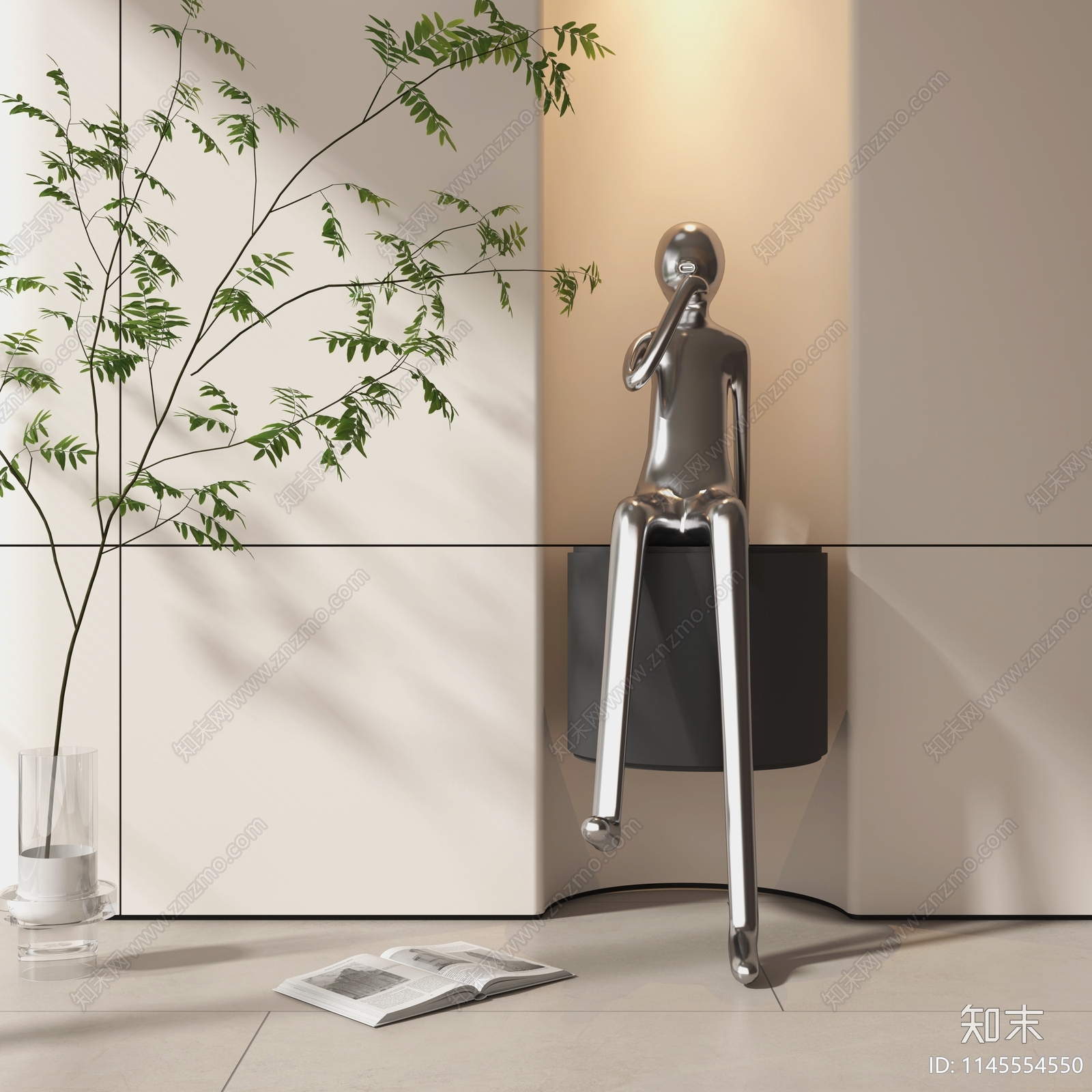 现代公仔雕塑摆件组合3d模型下载【id1145554550】知末3d模型网