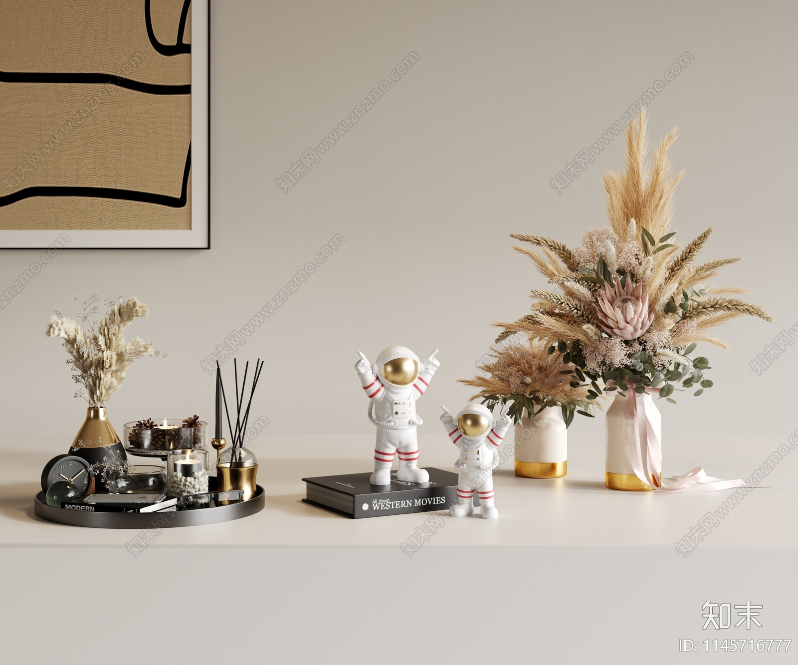 现代装饰摆件组合3d模型下载【id1145716777】知末3d模型网